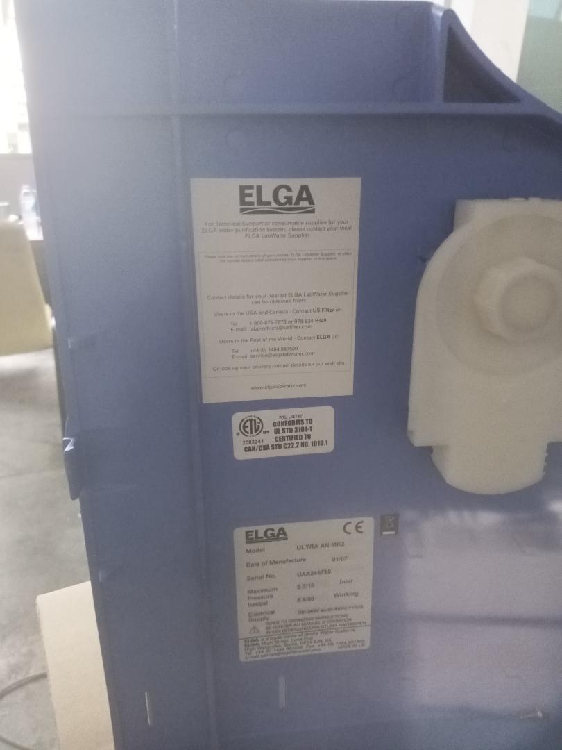 ELGA Purelab Ultra AN MK2 Water purification unit v02.01.03, Computers ...