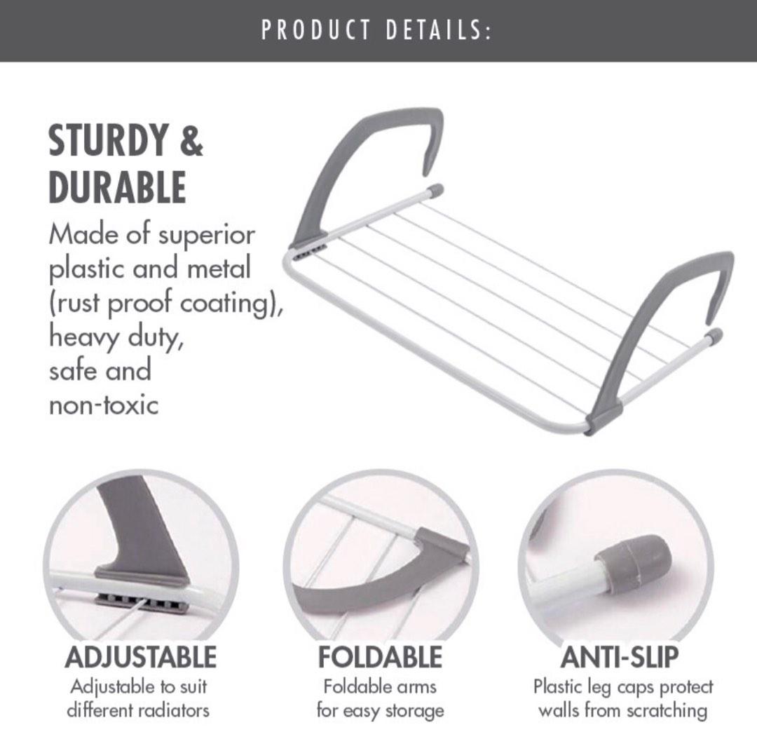 Flexible wall/balcony drying rack, Furniture & Home Living, Home ...