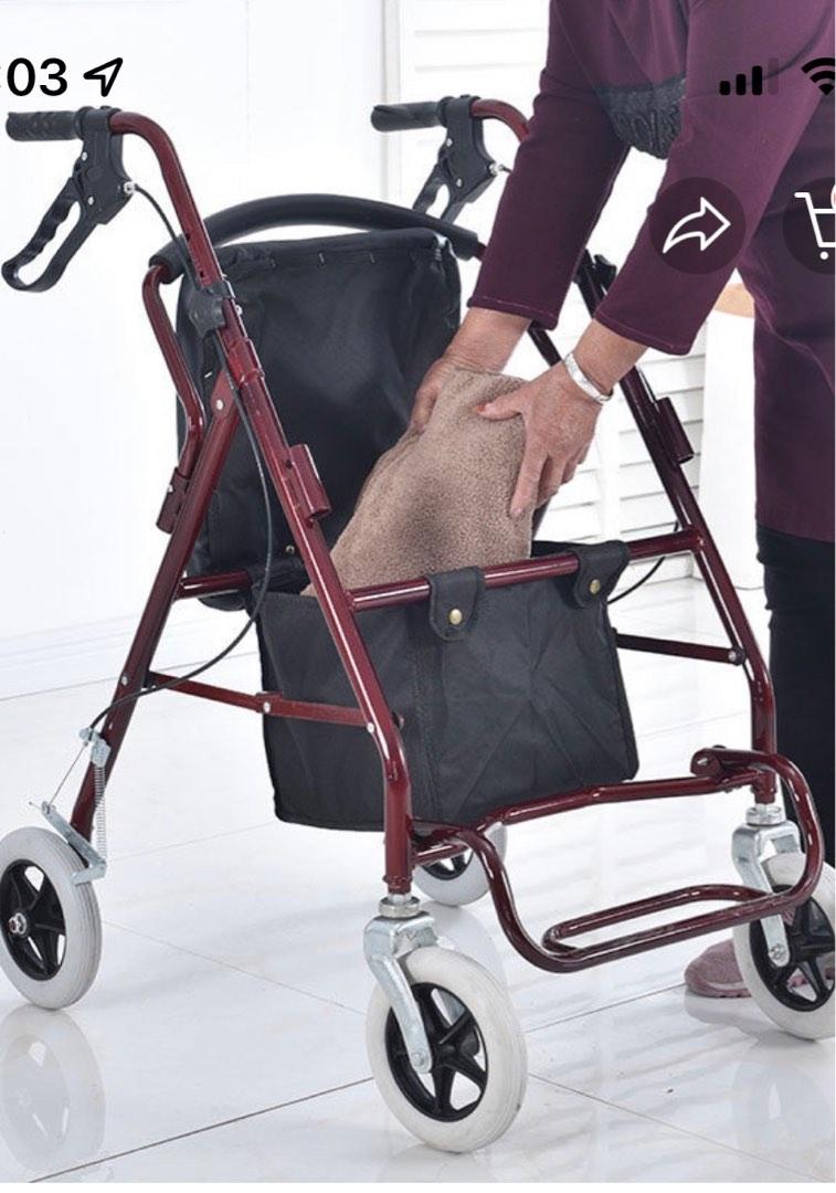 Foldable Walker Trolley, Health & Nutrition, Assistive & Rehabilatory ...