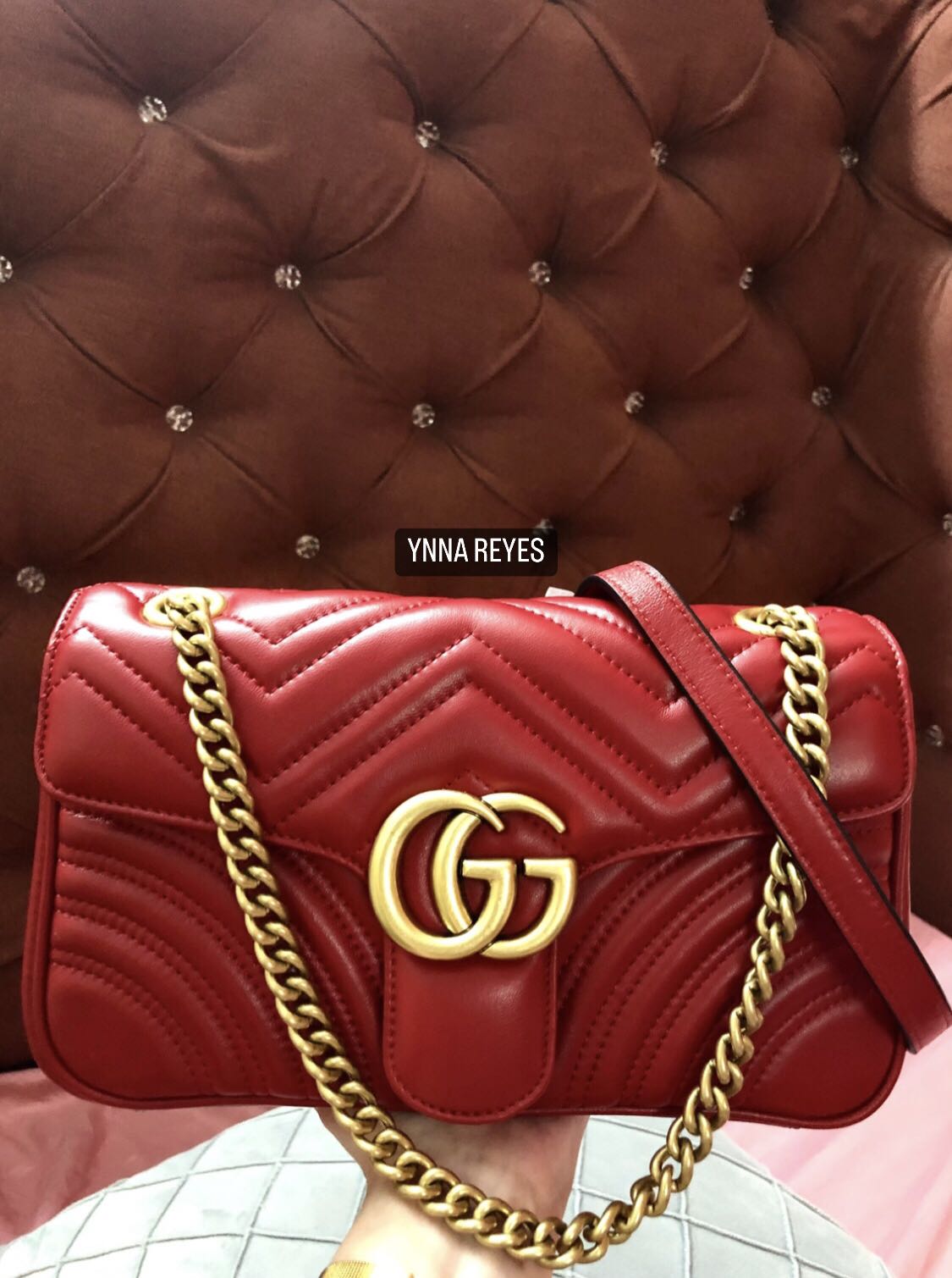 Gucci Marmont Red 26cm, Luxury, Bags & Wallets on Carousell