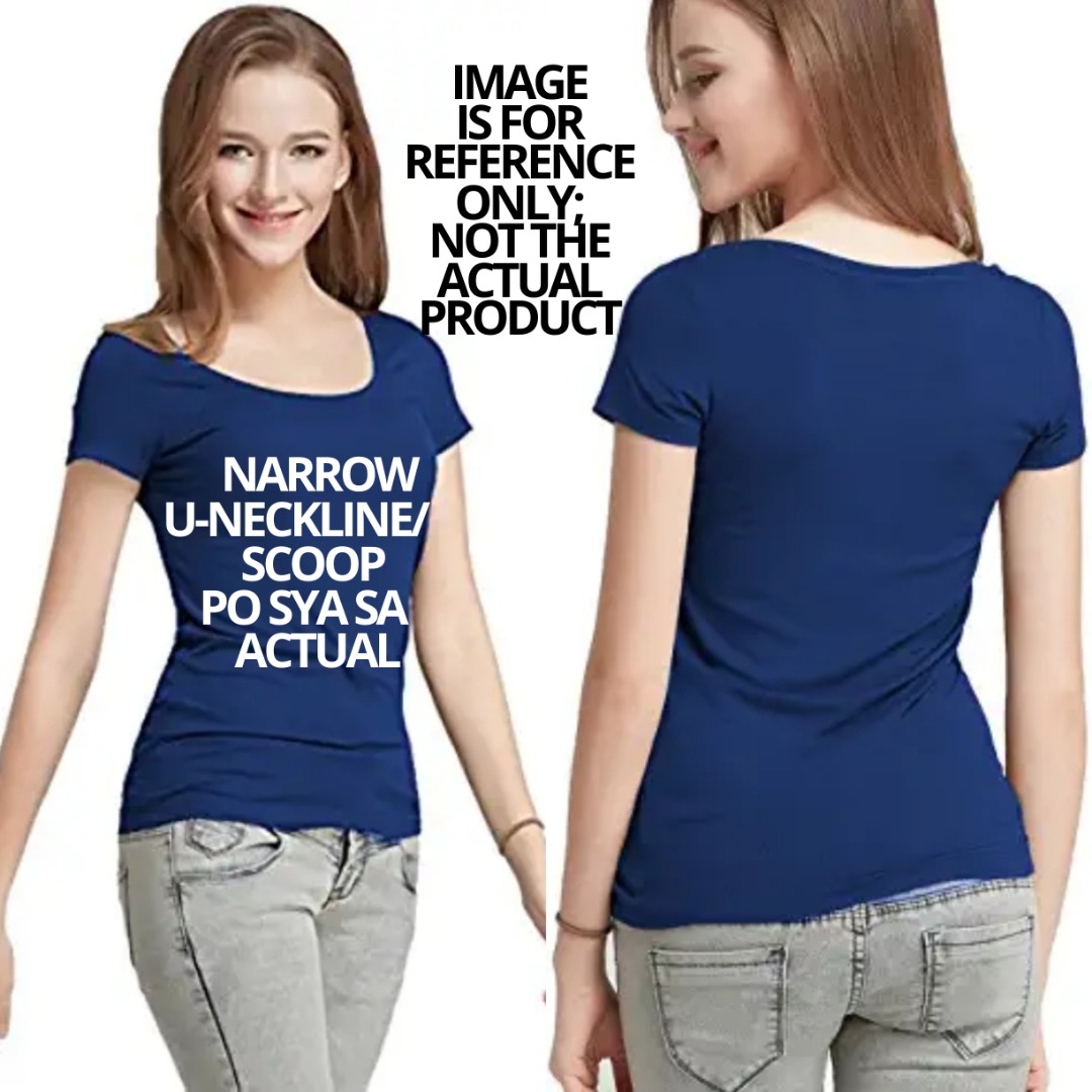 H&M (thrifted) | Dark Royal Blue Basic U Neckline Slim Fit Blouse Tops for Women, Women's ...