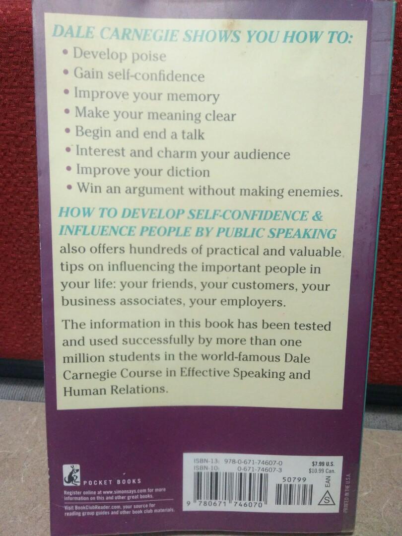 How to Develop Self-Confidence by Dale Carnegie, Hobbies & Toys, Books ...