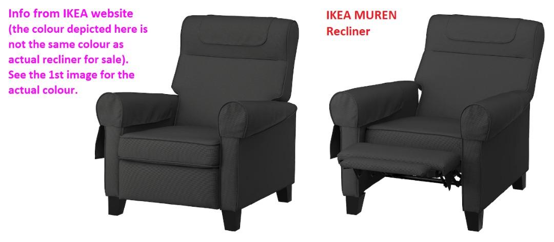 IKEA MUREN Recliner for sale: S$170, Furniture & Home Living, Furniture ...