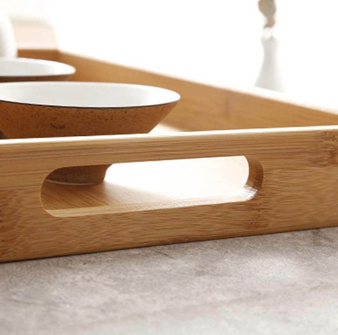 Japanese Style Wooden Tray large 50 x 35 cm, Furniture & Home Living ...