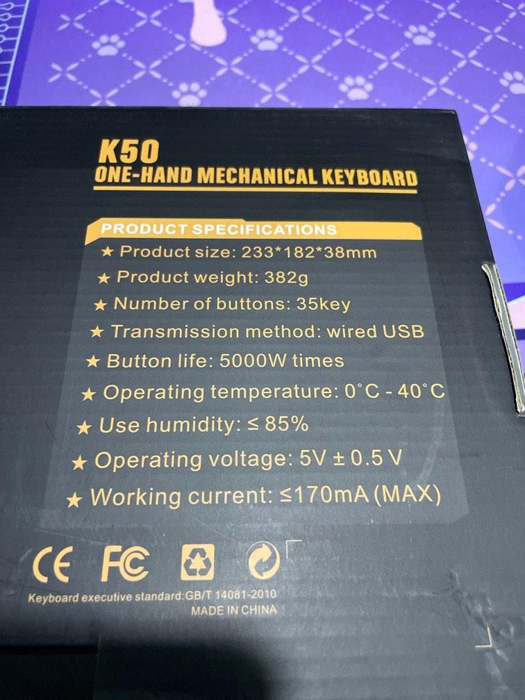 K50 One Hand Mechanical Keyboard, Computers & Tech, Parts & Accessories ...