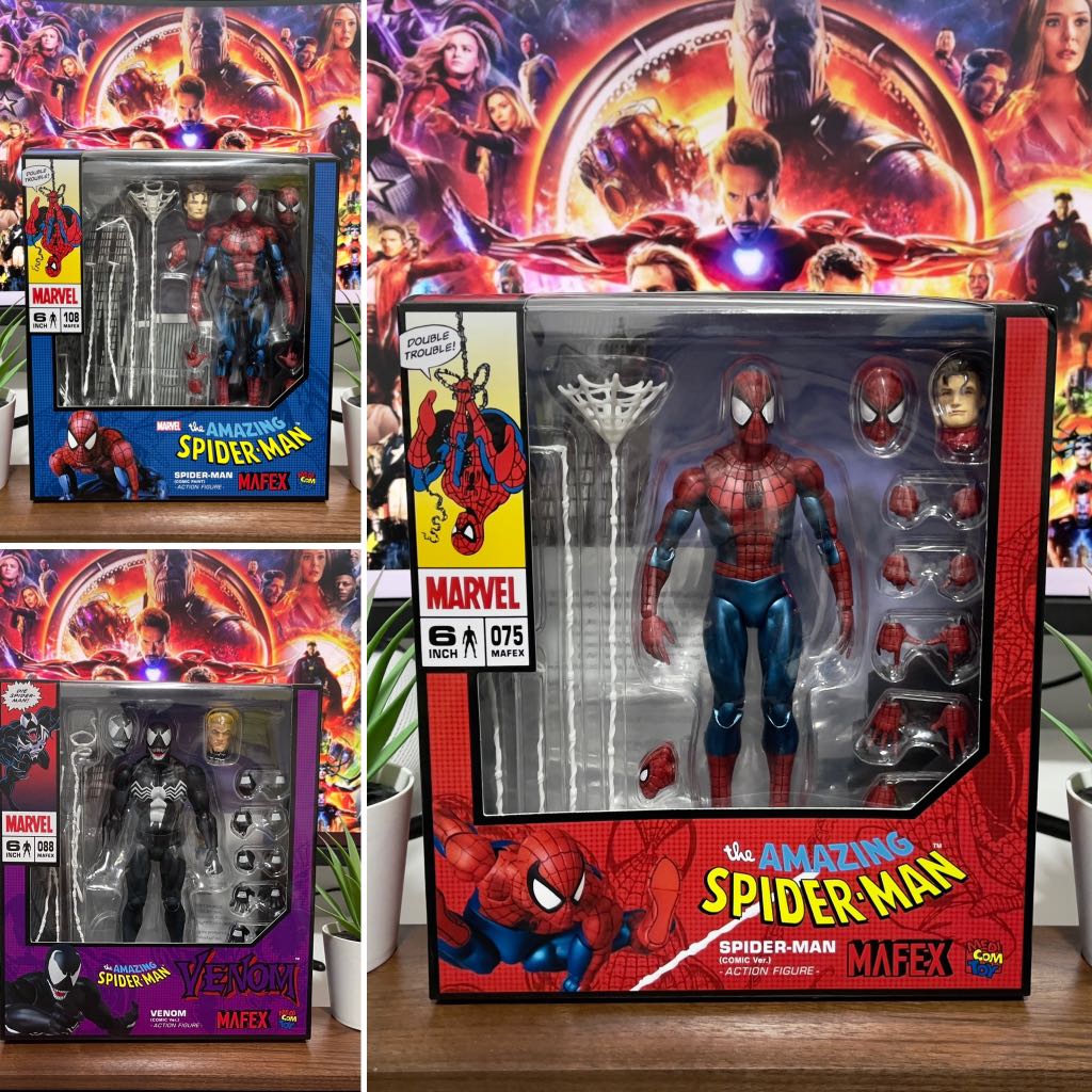 Mafex Spider-Man Comic Version No.075 & Mafex Venom Comic Version No.88 ...