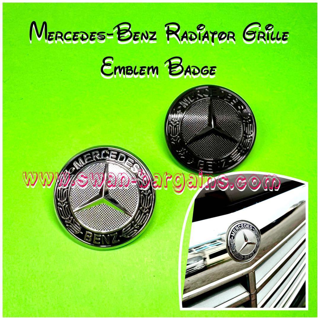 Mercedes Benz Front Radiator Grille Top Small Badge Replacement Black ...