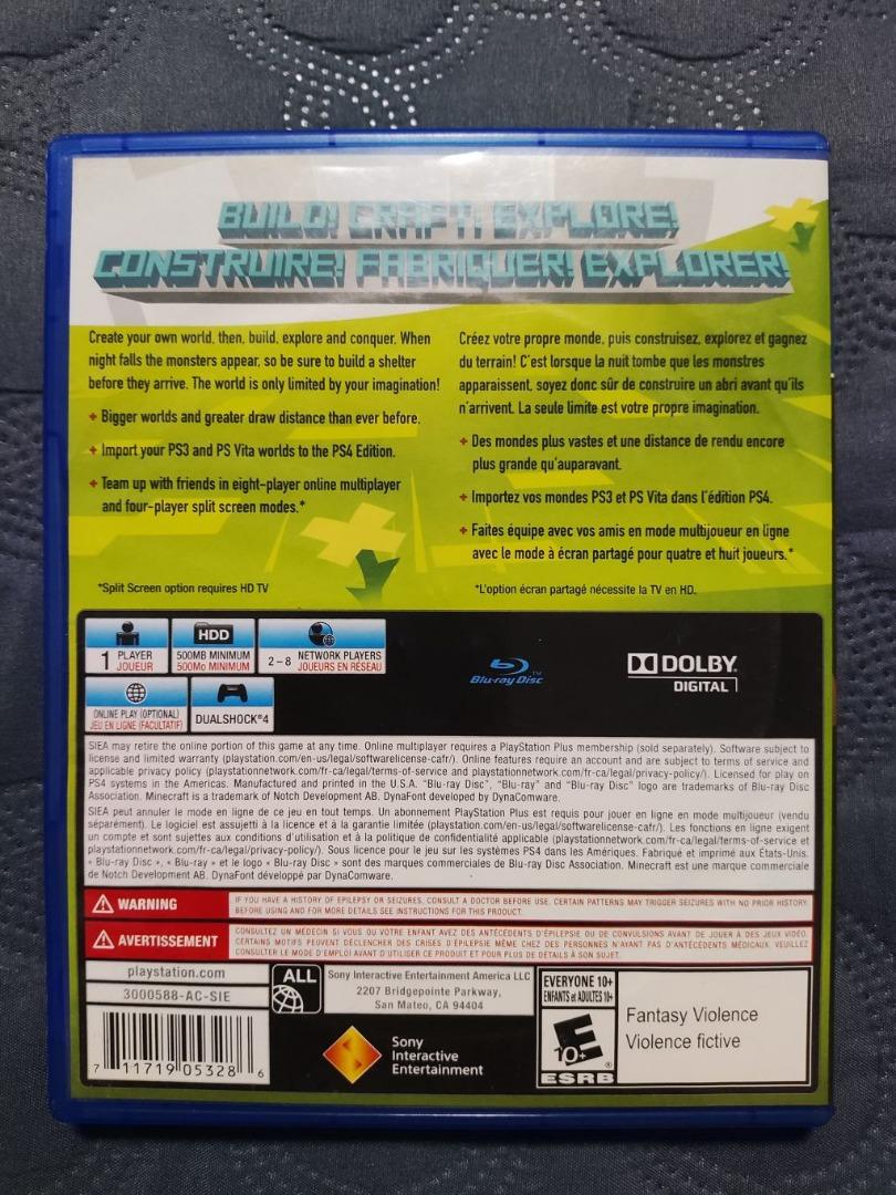Minecraft PS4 Edition Game CD, Video Gaming, Video Games, PlayStation ...