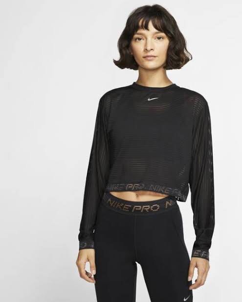 Nike Pro Training Longsleeve Mesh Top, Women's Fashion, Tops, Others ...