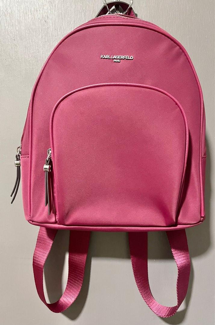Original Karl Lagerfeld Red Plum Nylon Backpack, Women's Fashion, Bags ...