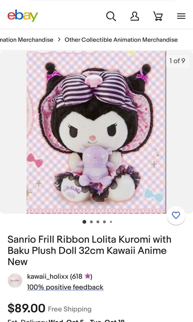 Original Sanrio Frill Ribbon Lolita Kuromi with Baku Plush Doll RARE, Hobbies & Toys, Toys ...