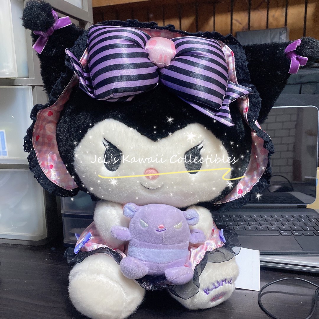 Original Sanrio Frill Ribbon Lolita Kuromi with Baku Plush Doll RARE, Hobbies & Toys, Toys ...