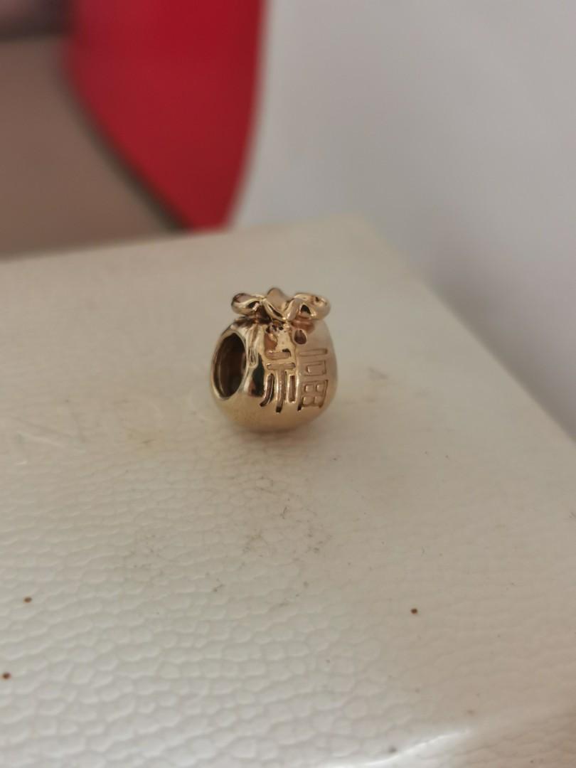 Pandora 14k gold fortune money bag hong bao charm, Women's Fashion ...