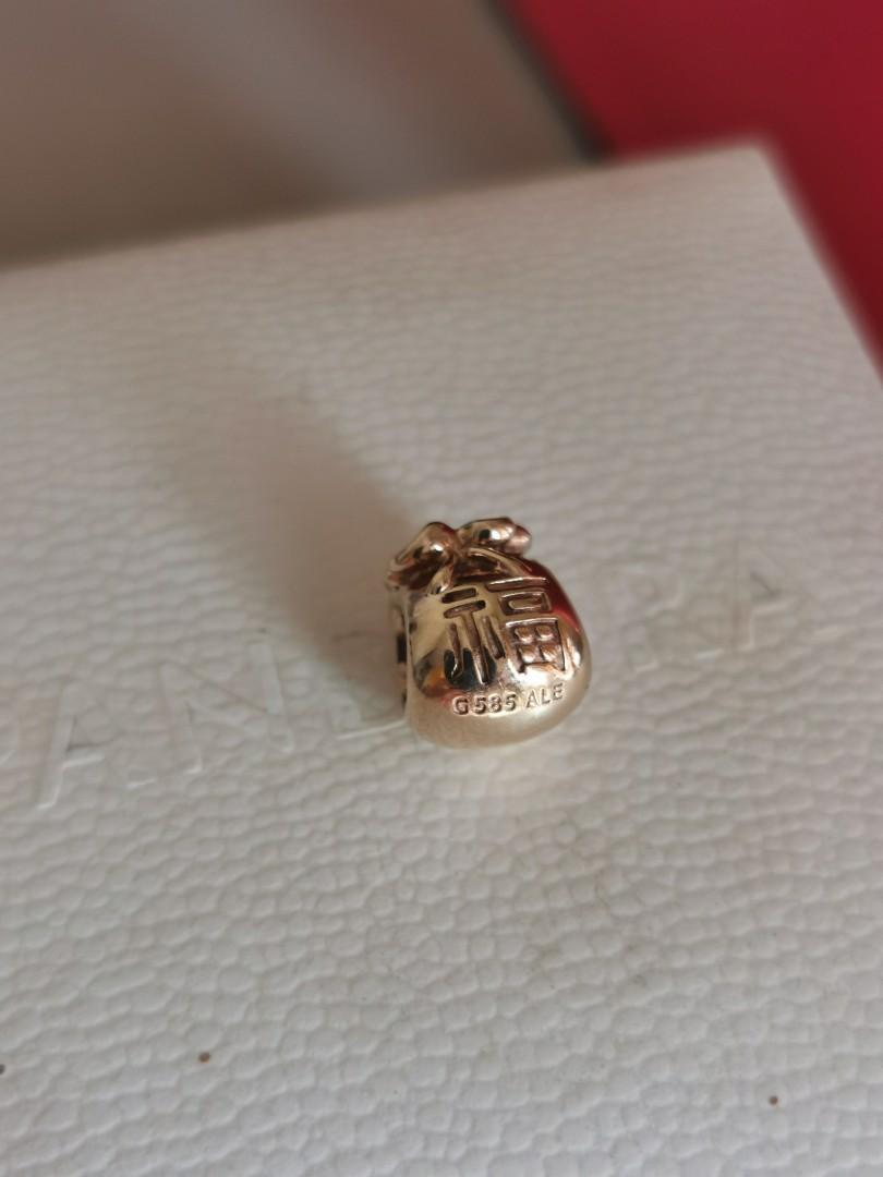 Pandora 14k gold fortune money bag hong bao charm, Women's Fashion ...