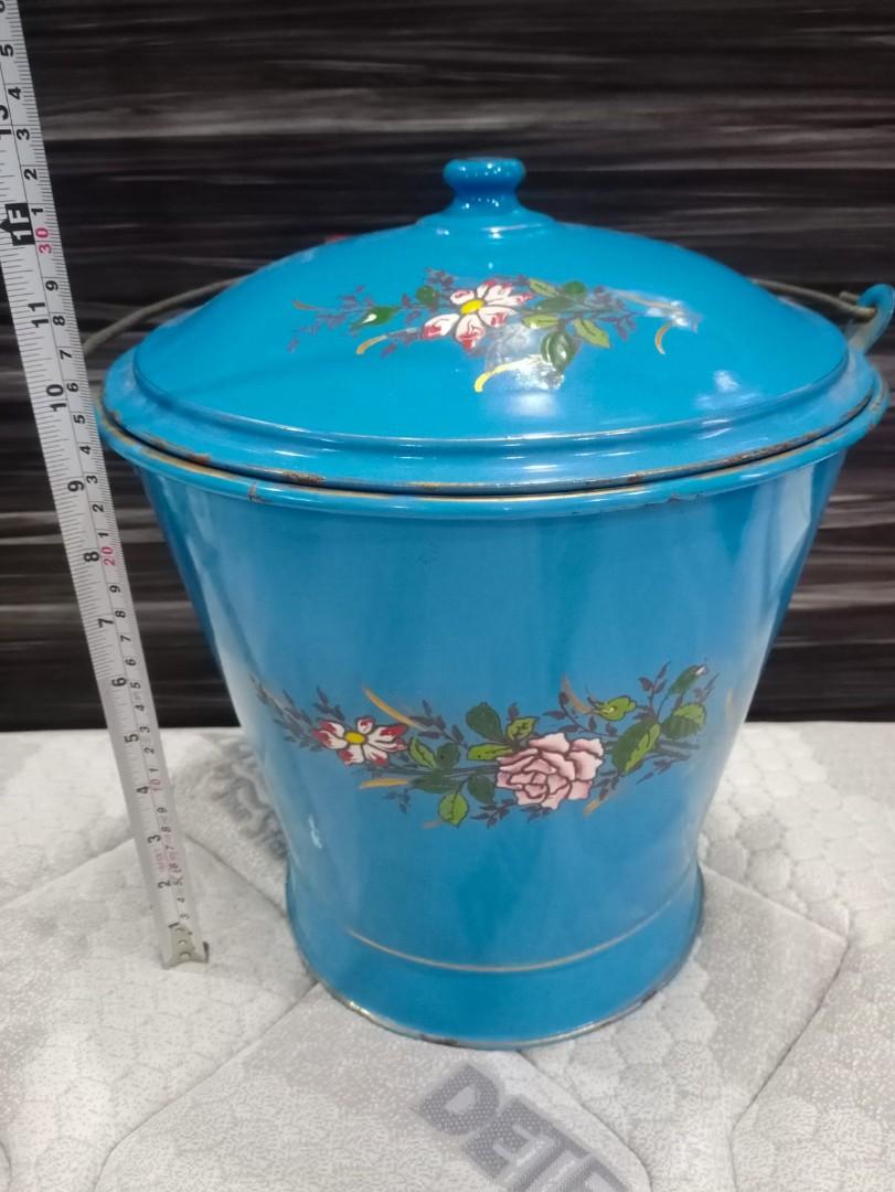 PERANAKAN NONYA FLOWER DESIGN CONTAINER BUCKET vintage collectible ...