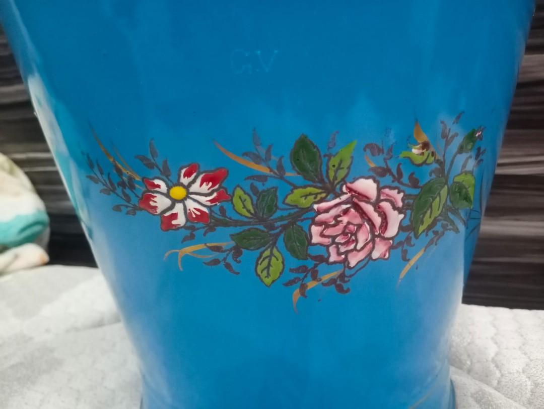 PERANAKAN NONYA FLOWER DESIGN CONTAINER BUCKET vintage collectible ...