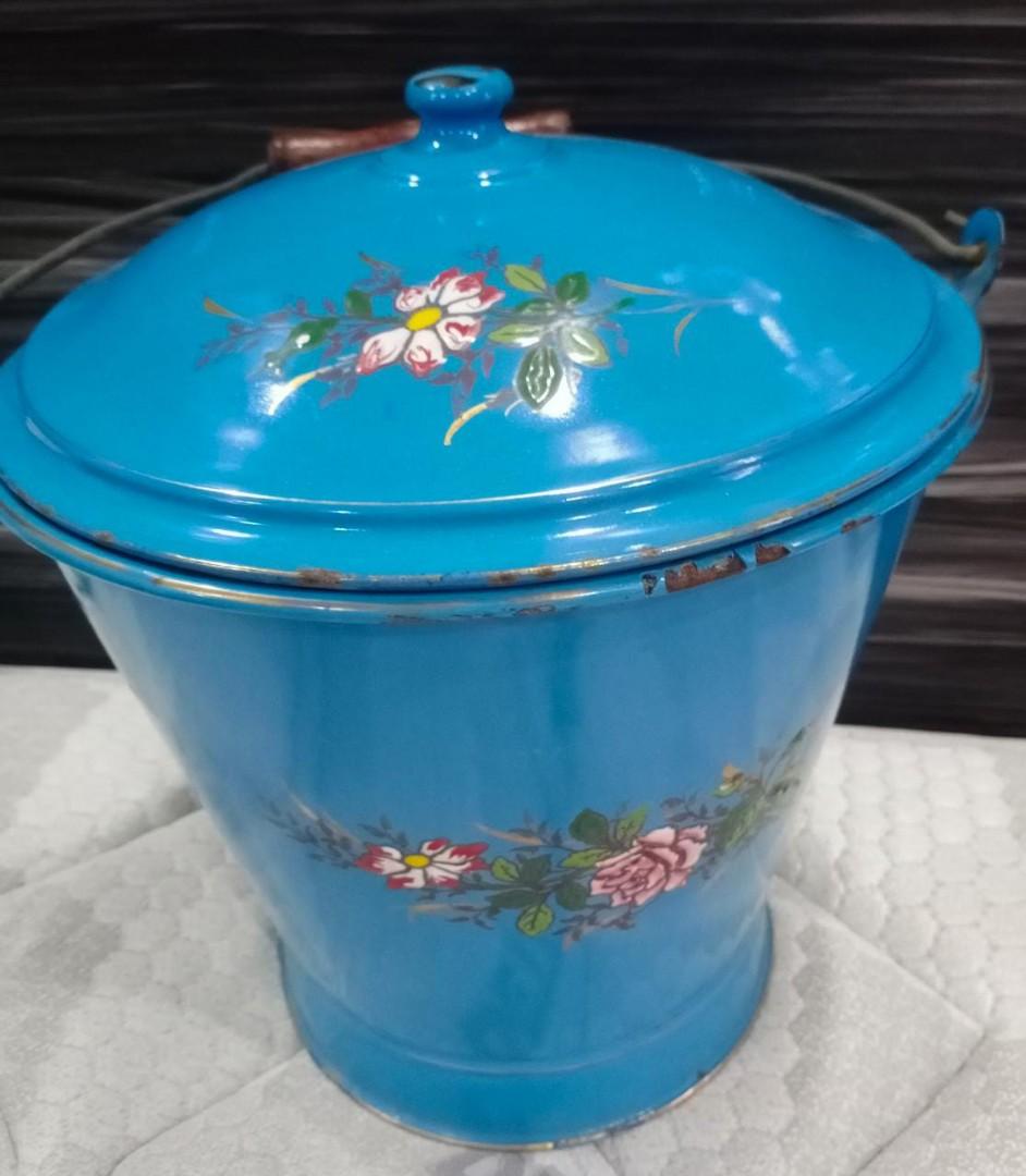 PERANAKAN NONYA FLOWER DESIGN CONTAINER BUCKET vintage collectible ...