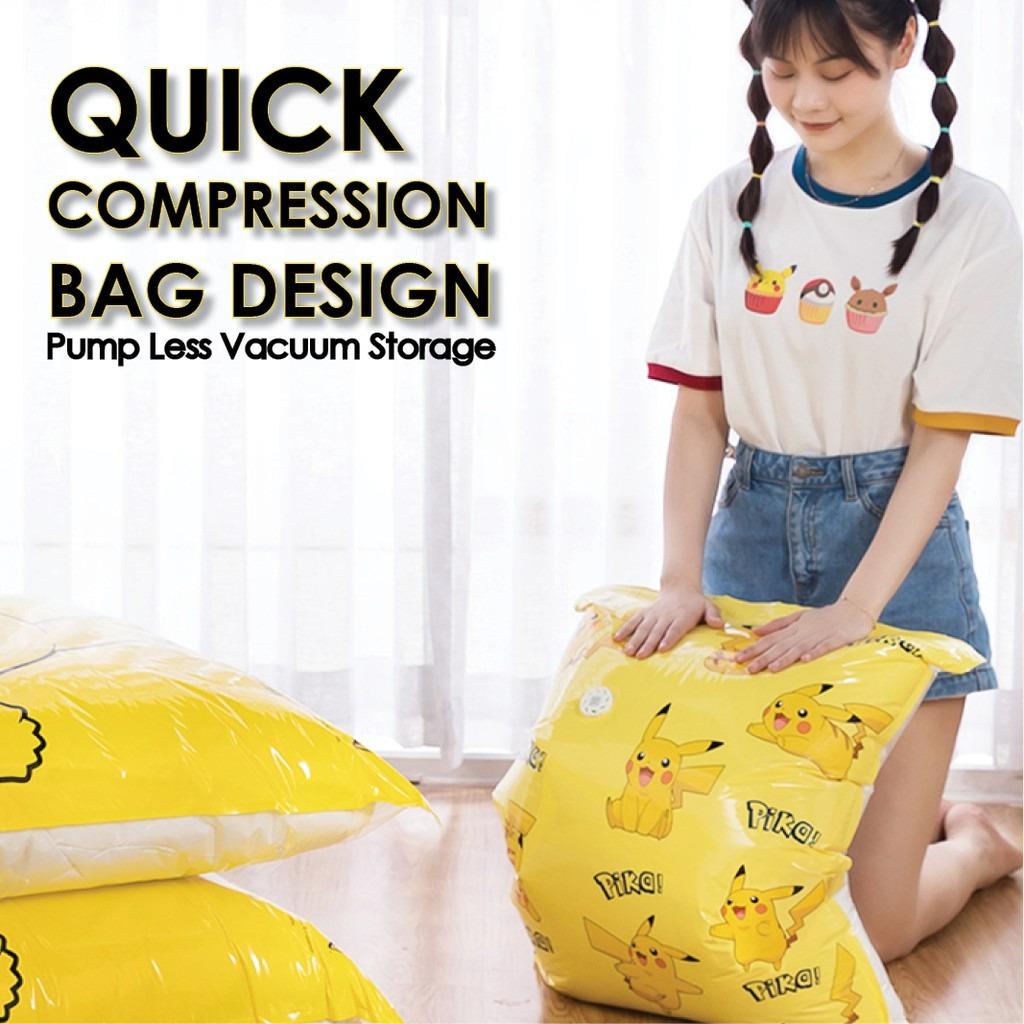 Pikachu Pokemon Compression Vacuum Air Tight Resealable Transparent ...