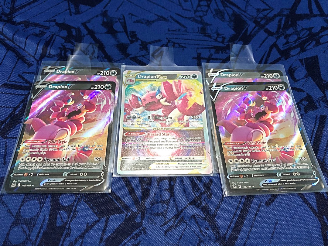Pokemon Lost Origin Drapion v Drapion Vstar, Hobbies & Toys, Toys ...