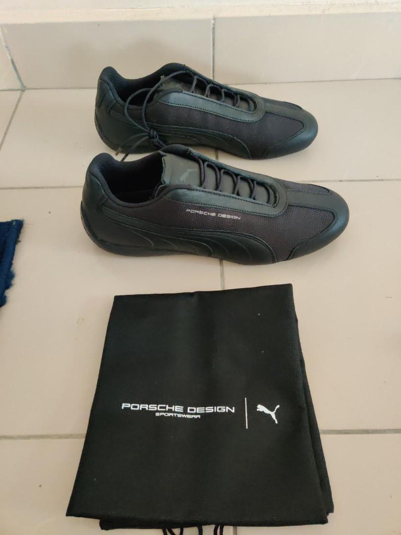 Porsche Design Speed Cat M Black Leather Shoes, Men's Fashion, Footwear ...
