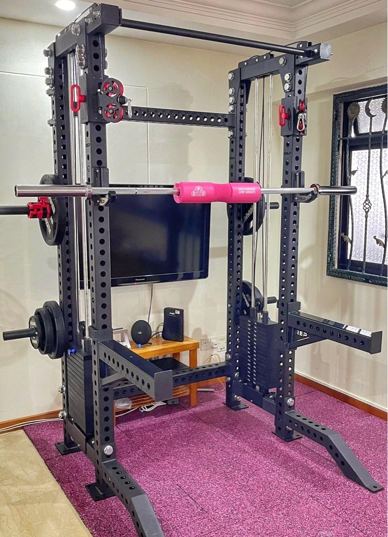 POWER RACK HOME GYM Barbell plates Batang Barbel, Sports Equipment ...