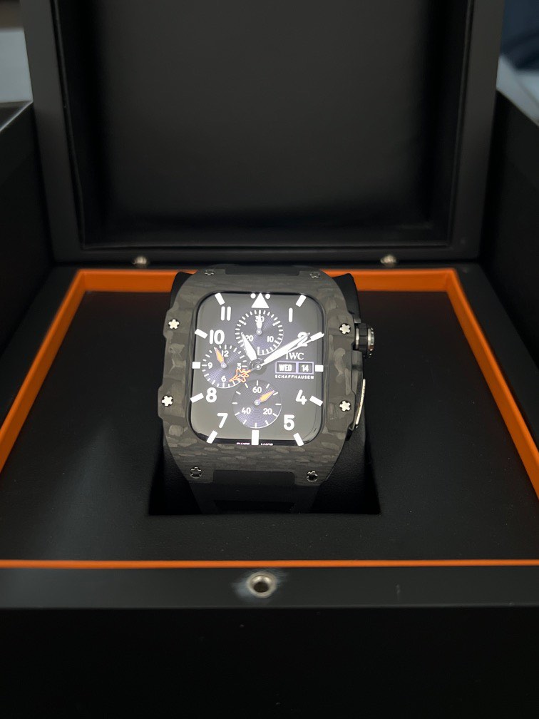 Premium RM Apple Watch case in Carbon and Titanium for 44/45mm come with box, Luxury, Watches on ...