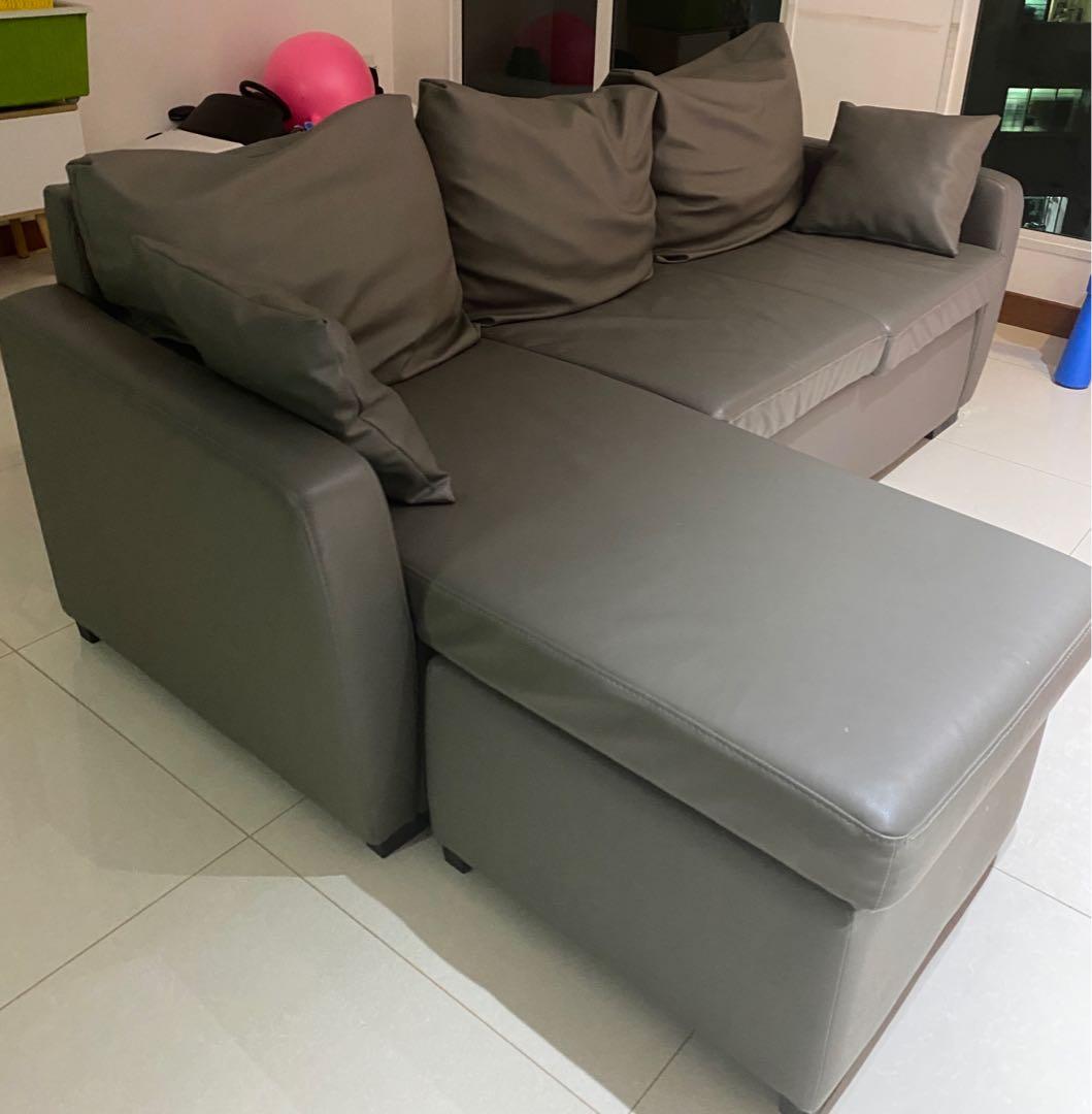 PVC L- Shaped Sofa, Furniture & Home Living, Furniture, Sofas on Carousell