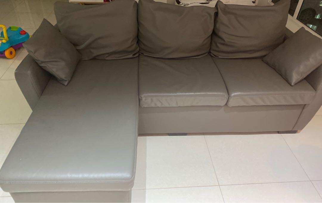 PVC L- Shaped Sofa, Furniture & Home Living, Furniture, Sofas on Carousell
