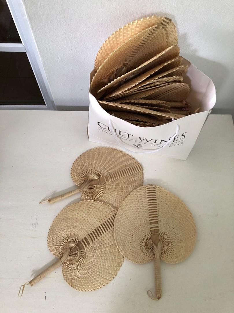 Rattan hand fan - 20 pieces - wedding, Women's Fashion, Watches ...