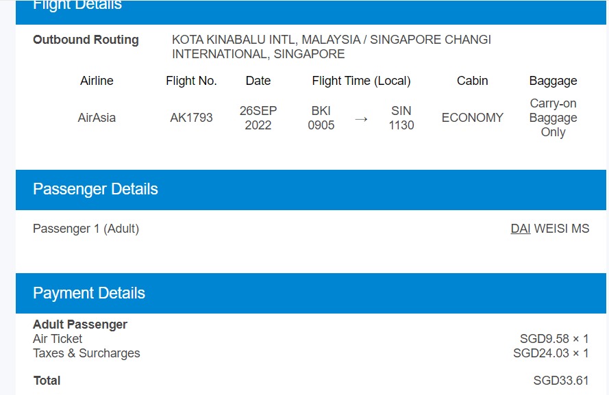 Return Ticket From BKI to SG, Hobbies & Toys, Books & Magazines, Travel ...