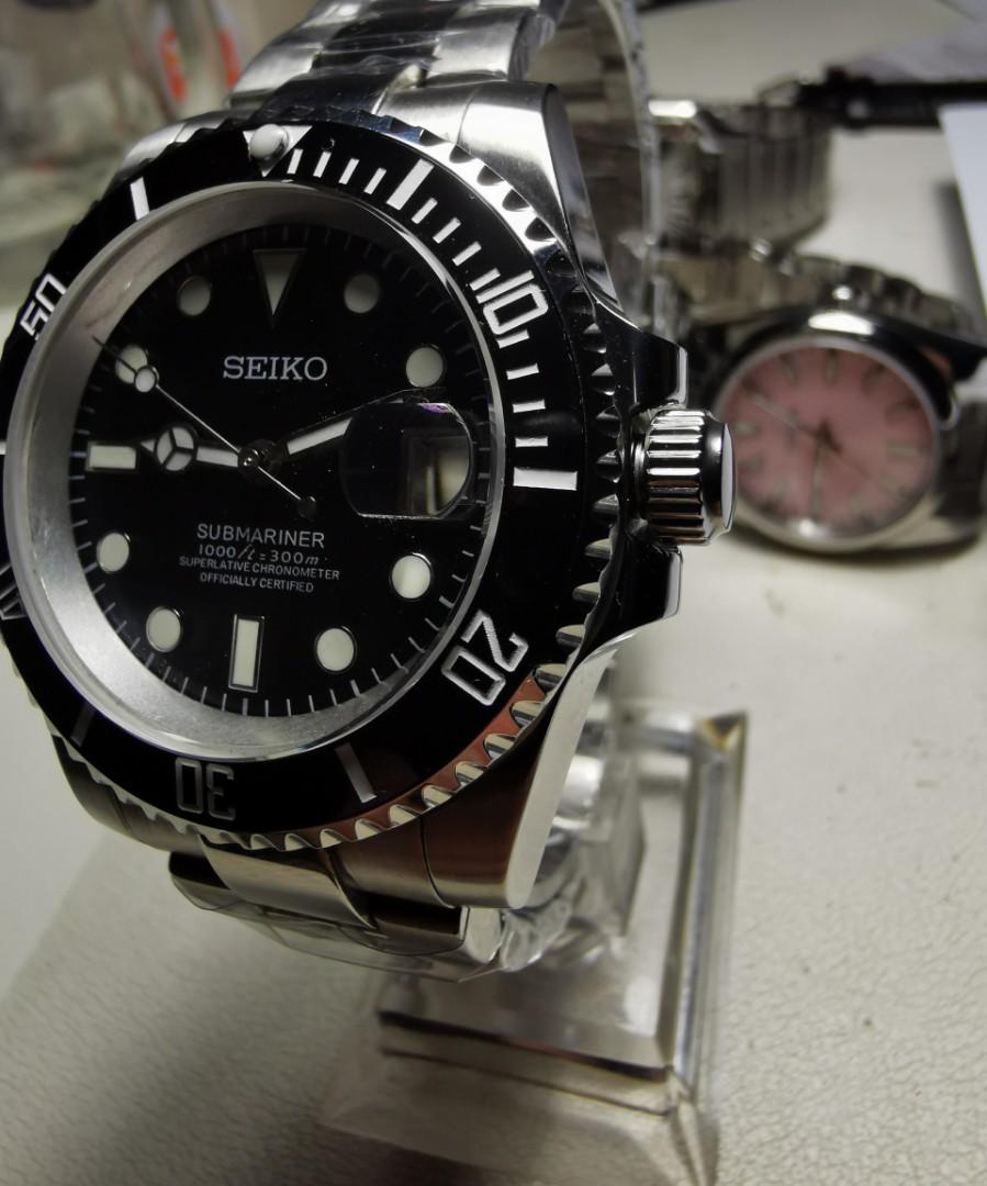 Seiko Submariner Mod True Divers Watch 200 meters water resistance NH35 ...