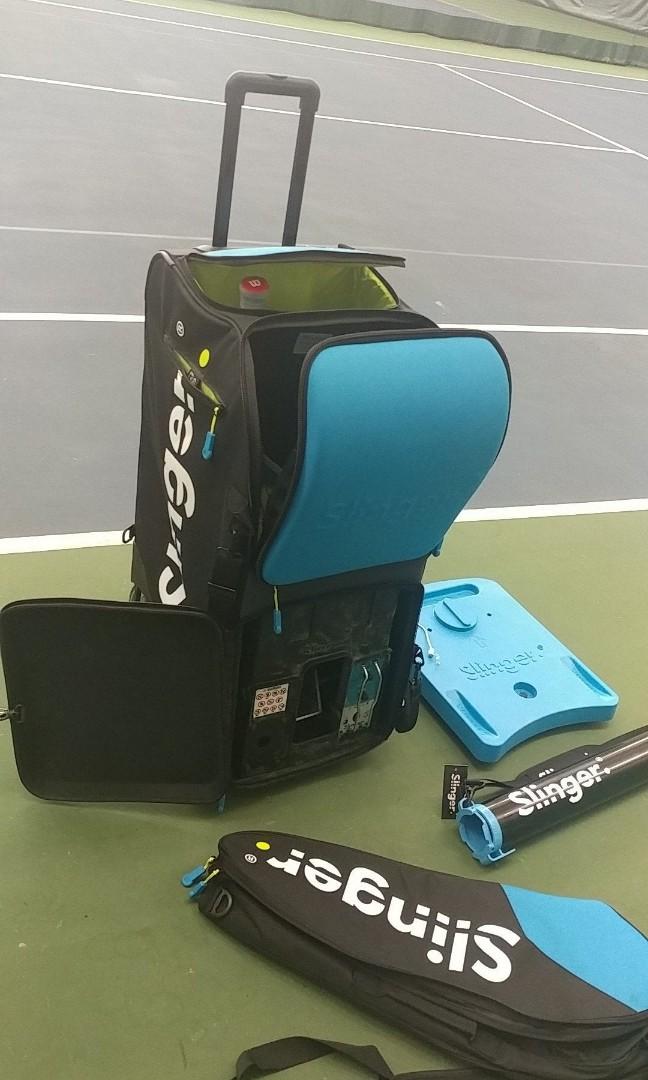 SLINGER Tennis Machine with oscillator, Sports Equipment, Sports ...