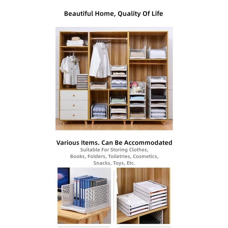 Stackable Sliding Storage Basket Drawer Clothes Storage Box Wardrobe ...