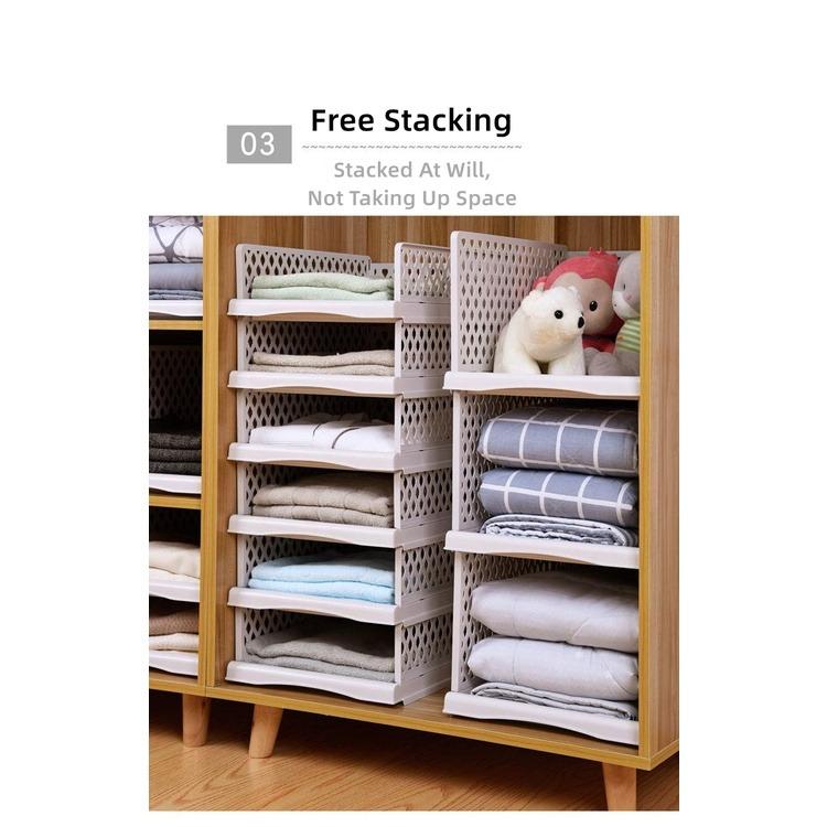 Stackable Sliding Storage Basket Drawer Clothes Storage Box Wardrobe ...