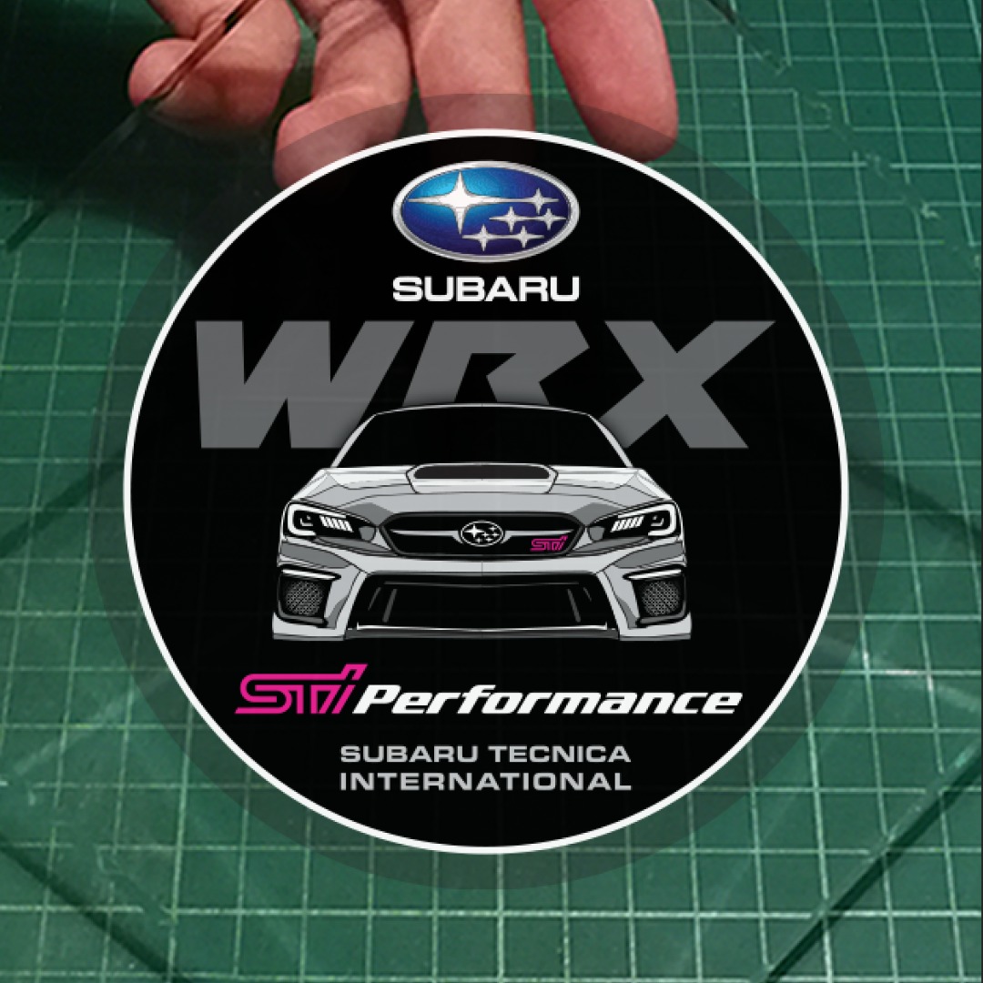 Static Cling Car Decals : SUBARU WRX STI Performance . 11cm diameter ...