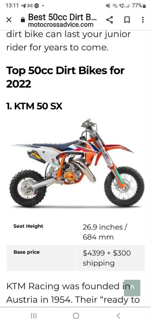KTM 50 SXR 1997, Motorbikes on Carousell