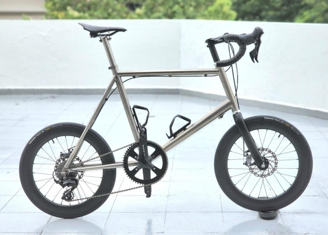 Titanium Mini Velo with full 105 groupset and Carbon wheels 8.1Kg ...