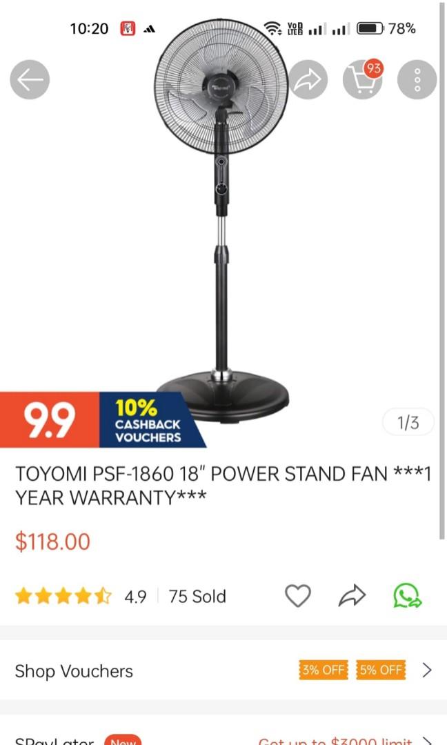 Toyomi standing Fan, Furniture & Home Living, Lighting & Fans, Fans on ...