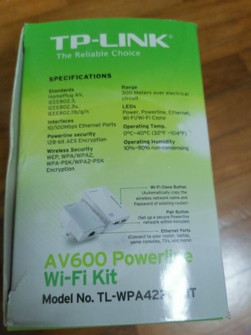 TP-LINK AV600 Powerline WiFi Kit, Computers & Tech, Parts & Accessories ...