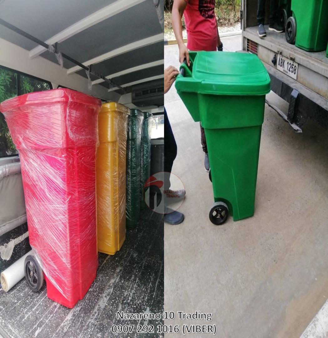 trash bin Rolling bin w/wheels 150L 295, Furniture & Home Living ...