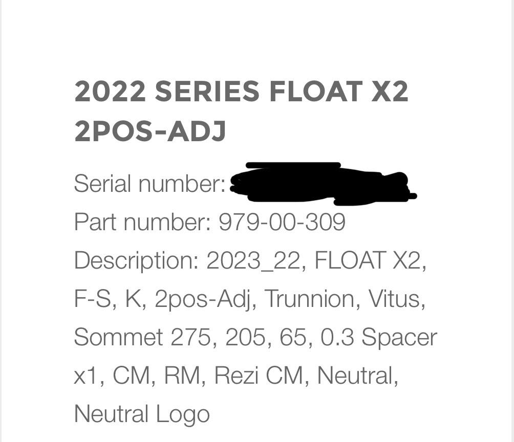 Trunnion Fox X2 Factory 2022 Model 205x65, Sports Equipment, Bicycles ...