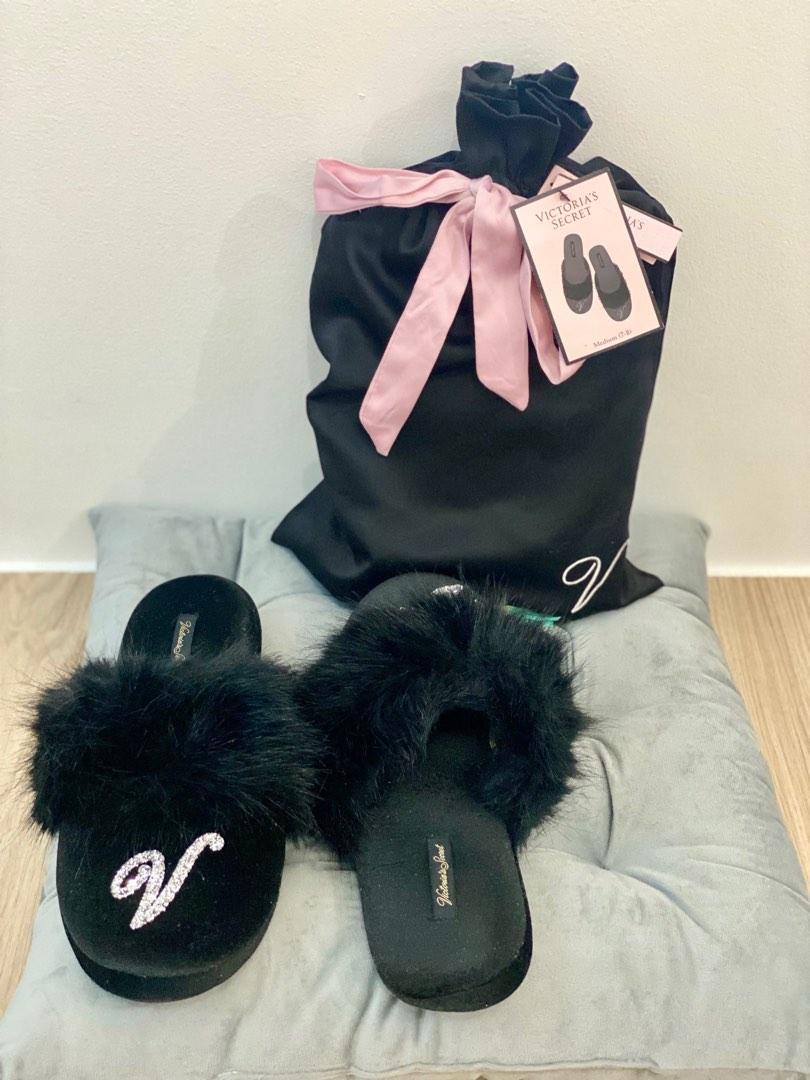Victoria's Secret Slippers Black, Women's Fashion, Footwear, Slippers ...