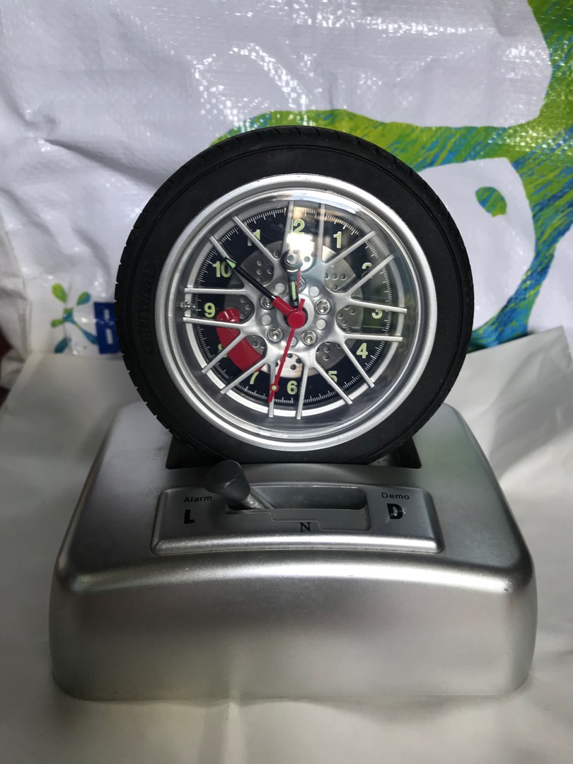 Wheel Alarm Clock, Furniture & Home Living, Home Decor, Clocks on Carousell