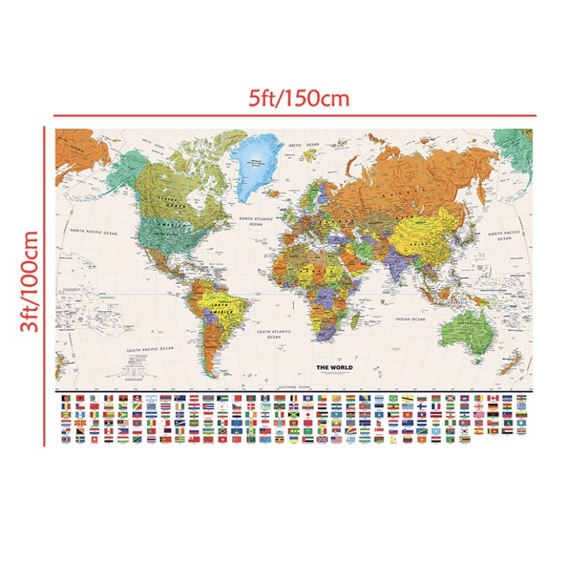 large world map poster