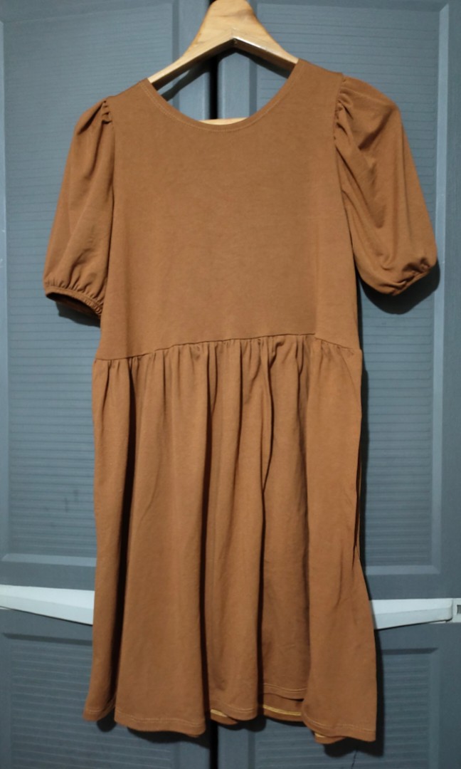 100 only cotton puff dress med to large, Women's Fashion, Dresses ...