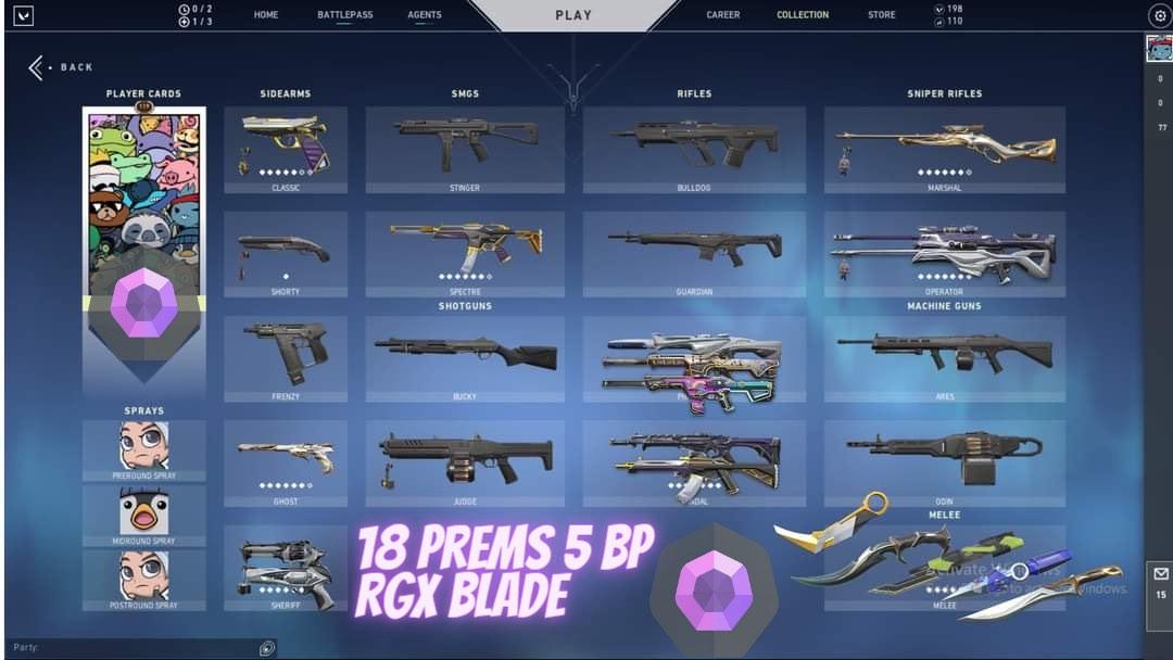 18 PREMIUMS RGX BLADE + SOVEREIGN SWORD + RUIN DAGGER CHEAP VALORANT ...