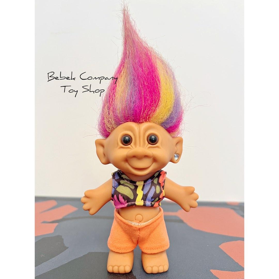 1980s vintage troll trolls 彩色頭髮 耳環 醜娃 巨魔娃娃 幸運小子 古董玩具 玩具總動員, 書籍、休閒與玩具 ...