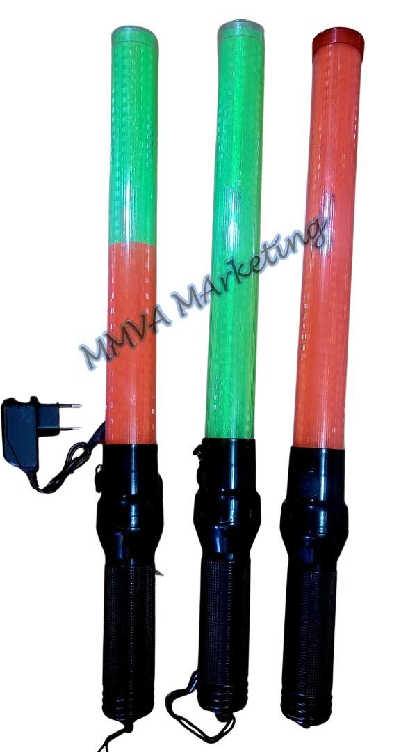 2in1 Red and Green 54cm Rechargeable Traffic Baton Light Fluorescent ...
