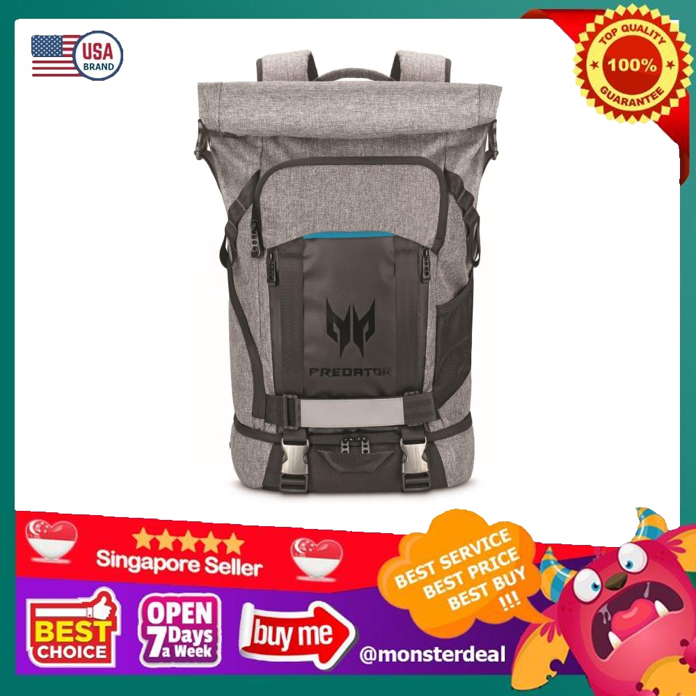 Acer Predator Rolltop Gaming Backpack, Water Resistant Lightweight ...