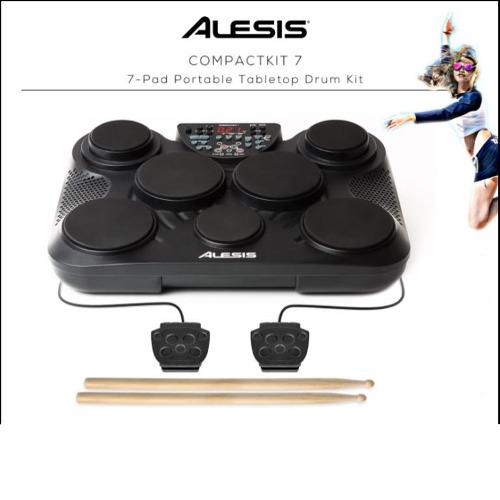 Alesis CompactKit 7 7-Pad Portable Tabletop Drum Kit, Hobbies & Toys ...